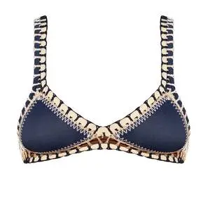 LUXSEA SWIMWEAR Navy Crochet Bikini Top - Blue