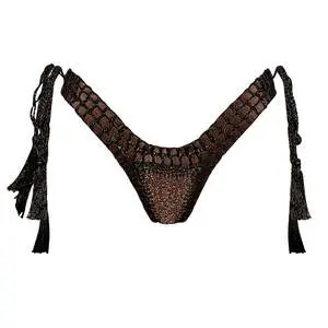 LUXSEA SWIMWEAR Maui Lurex Crochet Bikini Bottoms - Brown