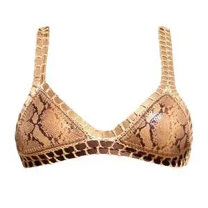 LUXSEA SWIMWEAR Anya Snake Print Crochet Bikini Top