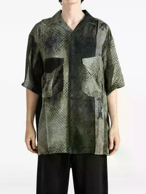 ZIGGY CHEN Patchwork-effect Short-sleeve Shirt