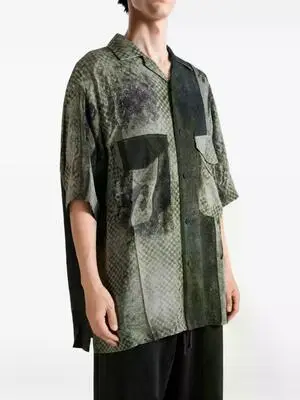 ZIGGY CHEN Patchwork-effect Short-sleeve Shirt