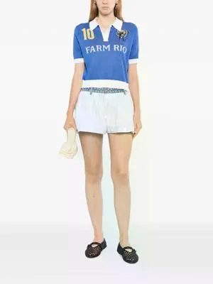 Farm Rio Intarsia Knit Polo Shirt