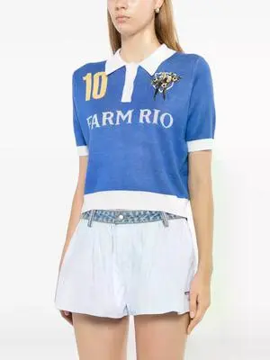 Farm Rio Intarsia Knit Polo Shirt