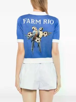 Farm Rio Intarsia Knit Polo Shirt