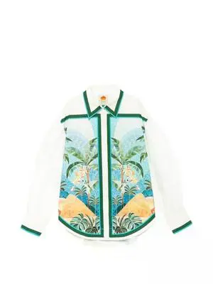 Farm Rio Rio Mosaic" Graphic Print Cotton Shirt