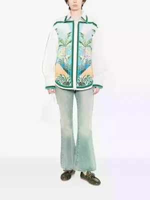 Farm Rio Rio Mosaic" Graphic Print Cotton Shirt