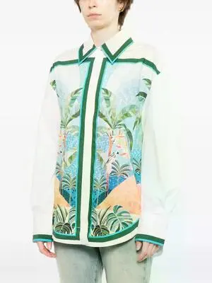 Farm Rio Rio Mosaic" Graphic Print Cotton Shirt