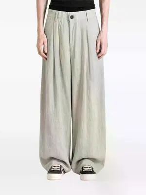 ZIGGY CHEN Pleated Detail Wide-leg Trousers - Grey