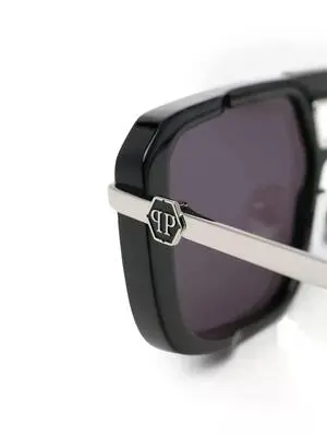 Philipp Plein Logo-plaque Pilot-frame Sunglasses - Black