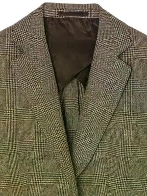 Burberry Prince Of Wales Checked Wool-linen Blend Blazer