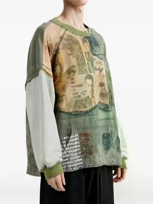 SAITOS Layered Graphic Print Sweatshirt