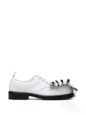 Comme Des Garçons Ruffled Leather Oxford Shoes - White