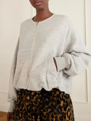 R13 Balloon Cotton-jersey Zip-up Sweatshirt