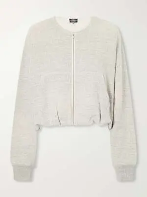 R13 Balloon Cotton-jersey Zip-up Sweatshirt - Light Gray
