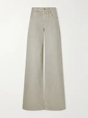 SLVRLAKE Mica Low-rise Wide-leg Jeans - Green