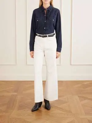 NILI LOTAN Travis Cotton Corduroy Shirt - Navy