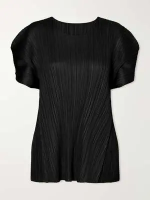 Issey Miyake Bouquet Plissé Blouse - Black
