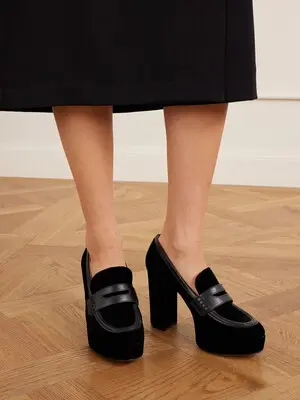 GIANVITO ROSSI Hadden Platform Loafer Pumps - Black