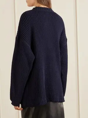 Khaite Dylan Waffle-knit Cotton Sweater