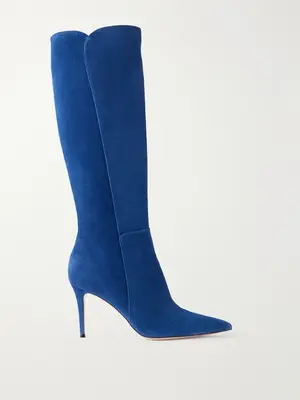 GIANVITO ROSSI Levy 85 Suede Knee High Boots - Blue