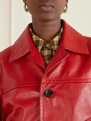 WALES BONNER Kamala Leather Biker Jacket