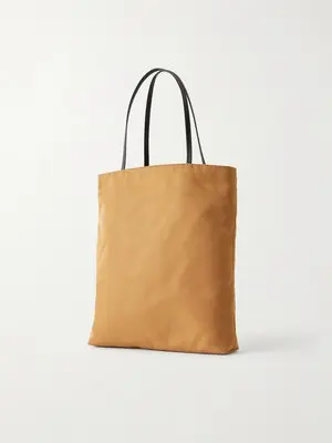 VALESQUE Thea Leather-trimmed Satin-shell Tote - Yellow