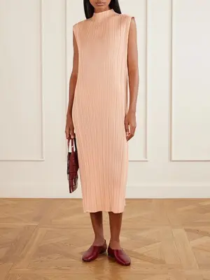 PLEATS PLEASE Plissé Midi Dress - Orange