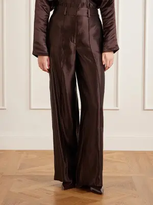 JOSEPH Jnane Linen And Silk-blend Wide-leg Pants