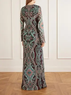 Veronica Beard Daciana Printed Silk-georgette Maxi Dress