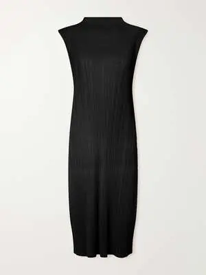 Issey Miyake Plissé Midi Dress - Black