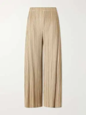 Issey Miyake Plissé Wide-leg Pants - Beige