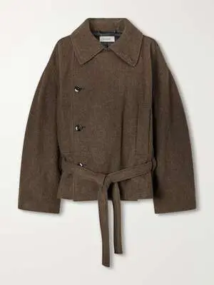 LEMAIRE Wool And Alpaca-blend Coat - Brown