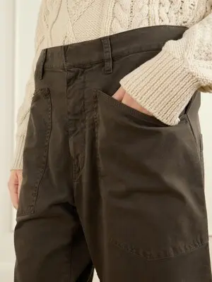 NILI LOTAN Shon Cotton-blend Twill Tapered Cargo Pants