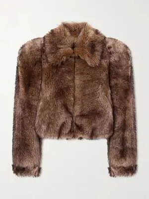 Chloé Cropped Shearling Jacket - Brown