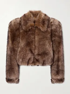 Chloé Cropped Shearling Jacket - Brown