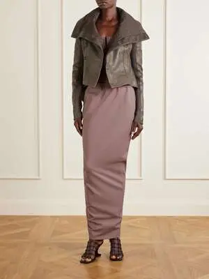 Rick Owens Soft Pillar Wool-stretch Maxi Skirt - Grape