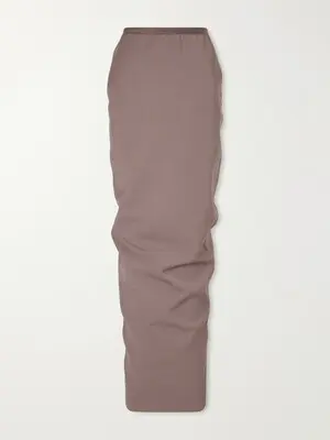 Rick Owens Soft Pillar Wool-stretch Maxi Skirt - Purple