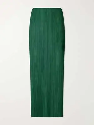 Issey Miyake Plissé Midi Skirt - Green