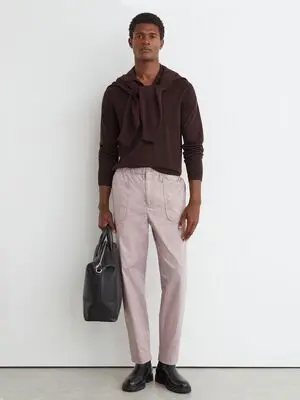 REISS Lightweight Tapered Trousers - Pink