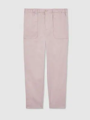 REISS Lightweight Tapered Trousers - Pink