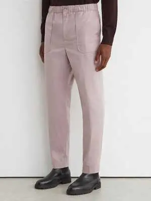 REISS Lightweight Tapered Trousers - Pink