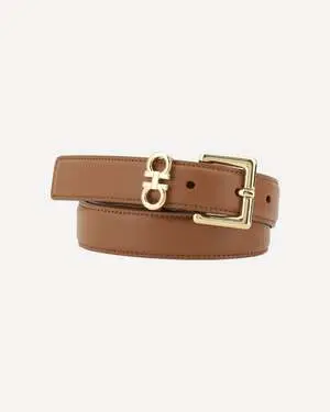 FERRAGAMO Gancini Buckle Leather Belt