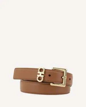 FERRAGAMO Gancini Buckle Belt - Brown