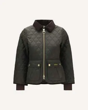 Barbour Quilted Puffer Jacket With Corduroy Collar