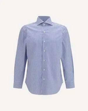 FINAMORE 1925 Striped Shirt - Light Blue