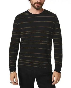 John Varvatos Everly Textured Stripe Sweater - Black