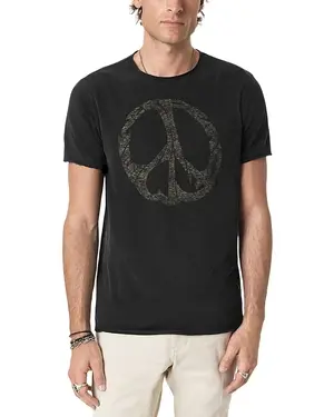John Varvatos Raw Edge Peace Graphic T-shirt - Black