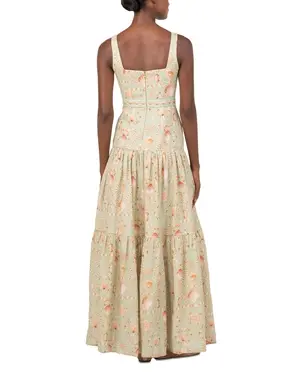 Agua Bendita Printed Linen Maxi Dress - Multicolor