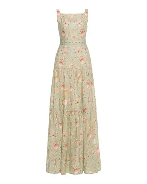 Agua Bendita Printed Linen Maxi Dress - Multicolor