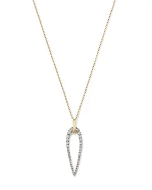 Bloomingdale'S Diamond Pave Open Pendant Necklace In 14k Yellow 18 - Gold
